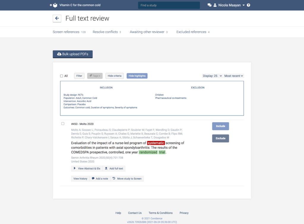 How to quickly complete full text screening in a systematic review ...