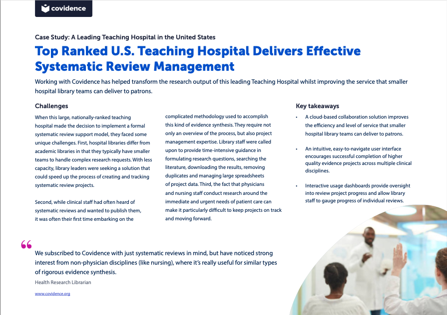 US Teaching Hospital - Covidence