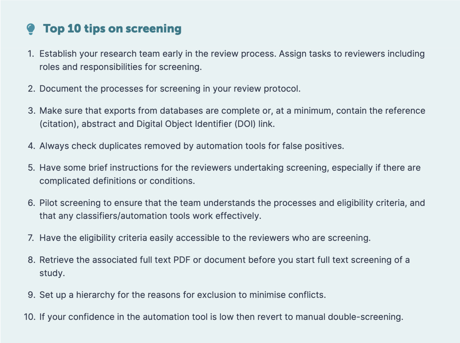 Understanding Screening in Systematic Reviews - Covidence
